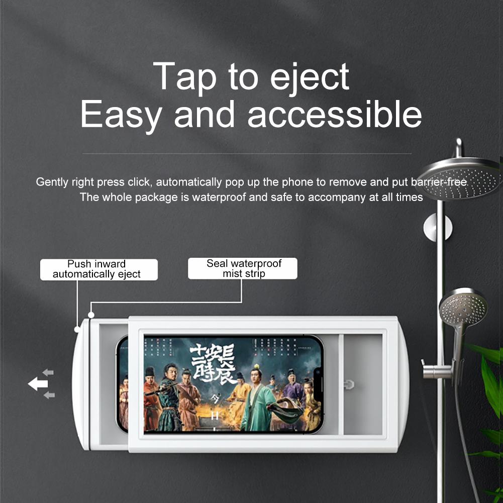 Bathroom Waterproof Mobile Phone Bracket Free Punch Anti-Fog Wall ...