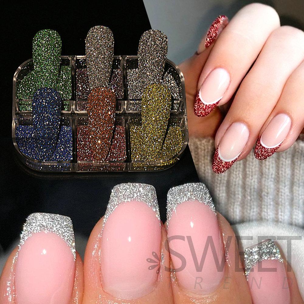 Buy Nail Enhancement Reflective Glitter Nail Laser Reflective Highlight ...