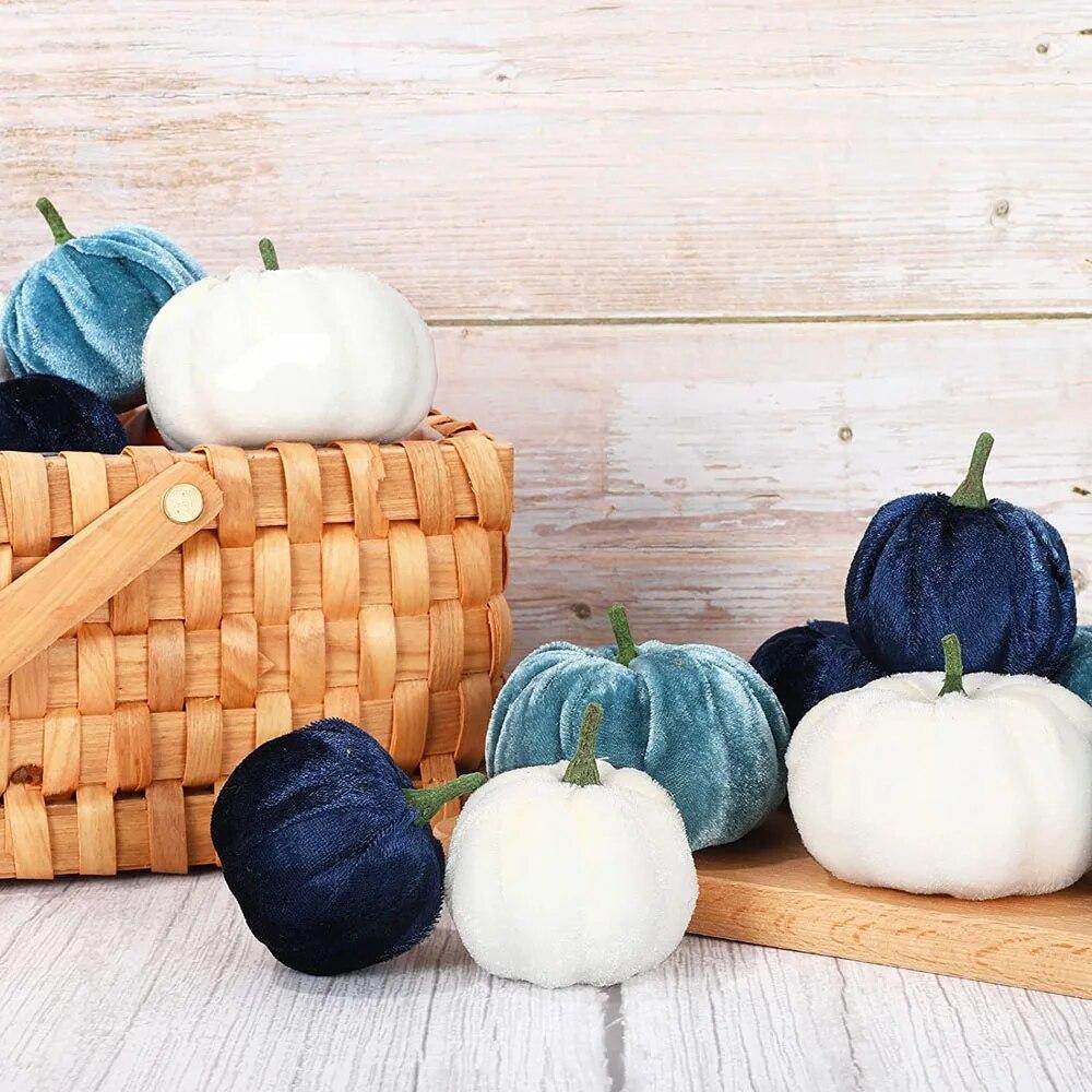 12Pcs Artificial Flannel Pumpkin Fake Simulation Vegetable Happy ...