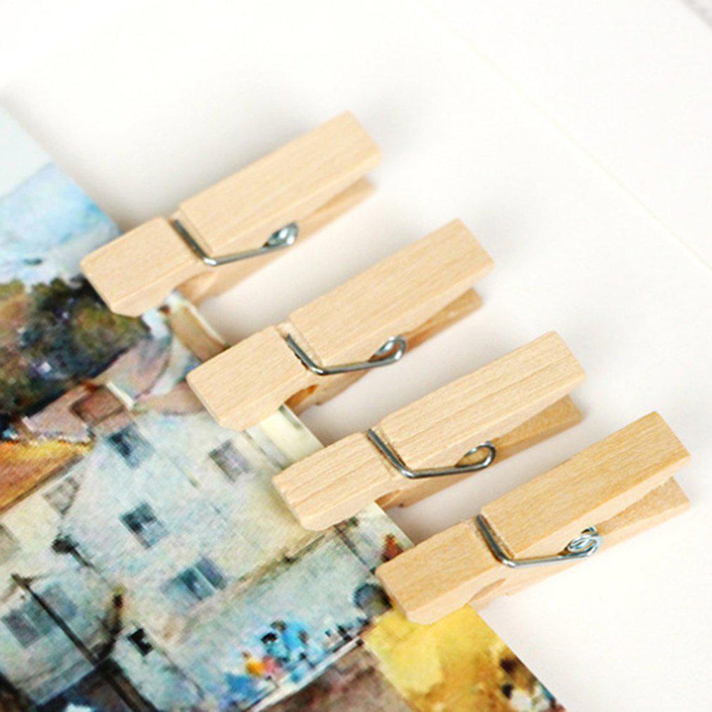 Buy WM Wood Color Small Wooden Clip Free Hemp Rope Photo Clip ...