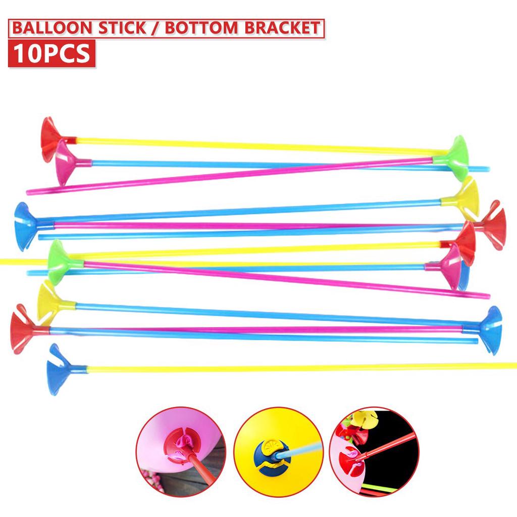 PVC Colorful Balloon Sticks Holders Rods with Cups 10 Sets 40cm DIY ...