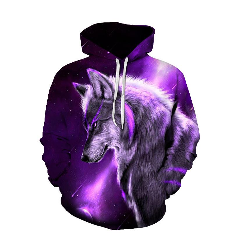 Buy 3d Print Handsome Animal Wolf Hoodie Men's Sweatshirt Autumn Unisex ...