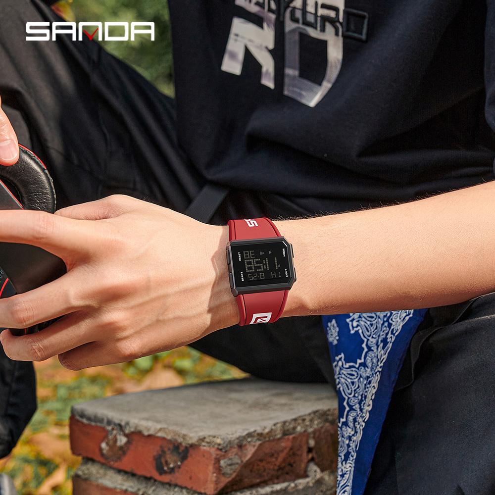 Buy SANDA Top Brand Men's Watches Sports Military LED Digital Watch 30M ...