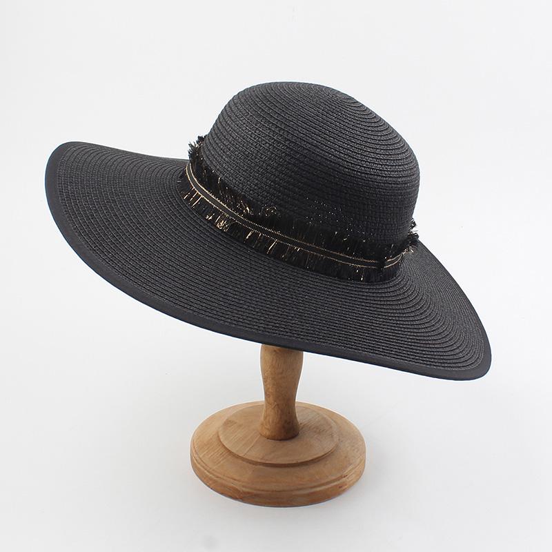 Buy Women Raffia Straw Hat Tassel Beach Sun Hat Summer Hat Cap Loose ...