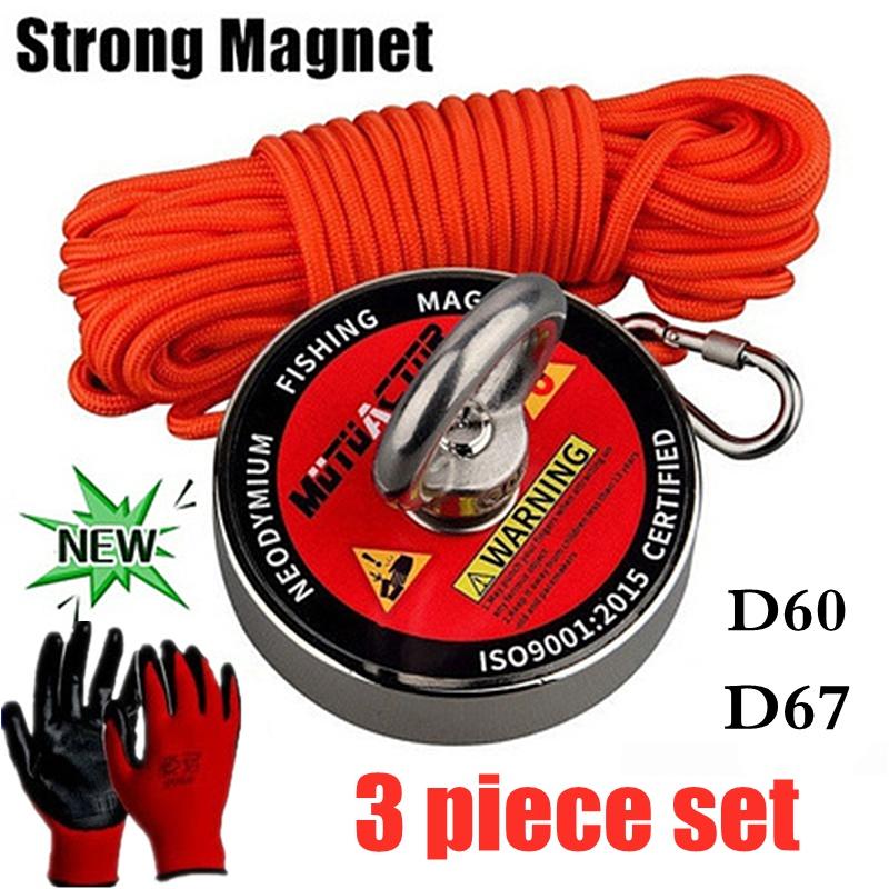 Buy Super Strong Neodymium Fishing Magnet with Rope Salvage Recovery ...