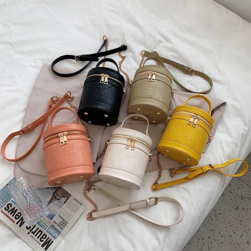 Fashion Round Bucket Bag Female Wild Chain Bag Fashion One-shoulder ...