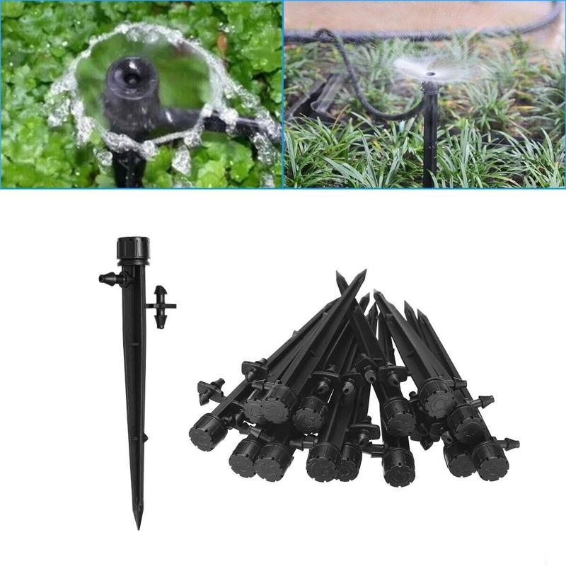 Buy 100pcs 1/4 " Emitter Stake Water Dripper 360 Degrees Adjustable 0 ...