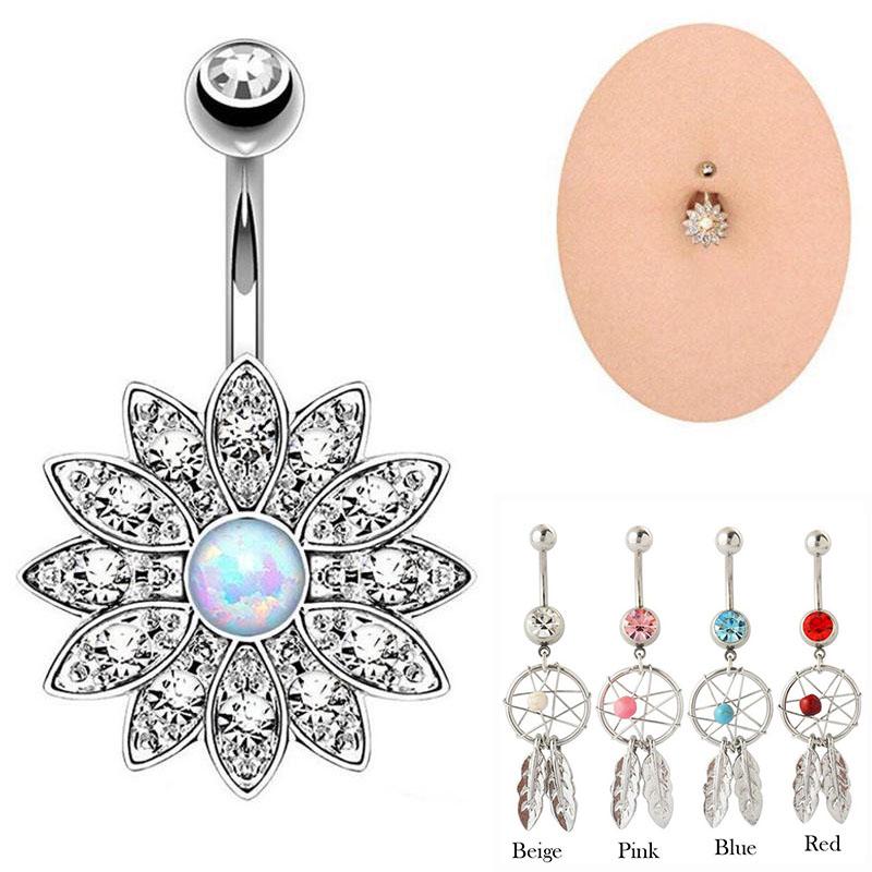 Navel Nail Belly Button Rings Dreamcatcher Rhinestone Decoration ...