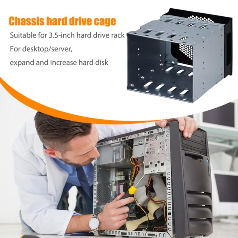 Buy Stainless Steel Hard Drive Cage, 5.25" to 5x 3.5" Rack SAS for ...