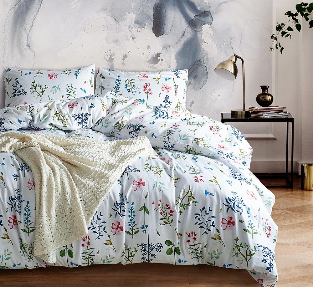 Buy Simple Flower Pattern 3D Bedding Set Soft Duvet Cover Set with ...