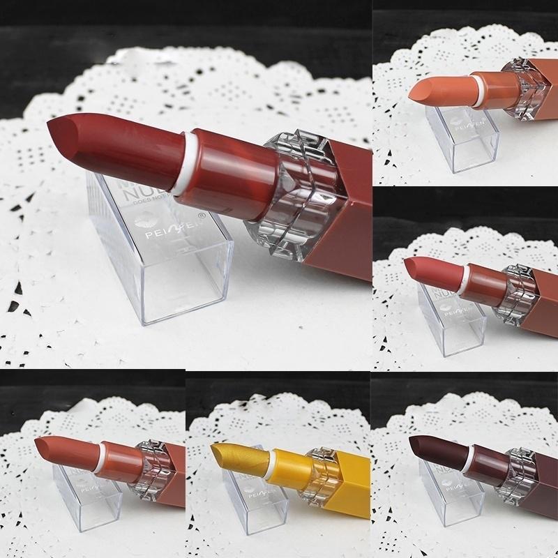 6 Pcs/set Pumpkin Orange Earth Color Lipsticks Durable Moisturizing ...