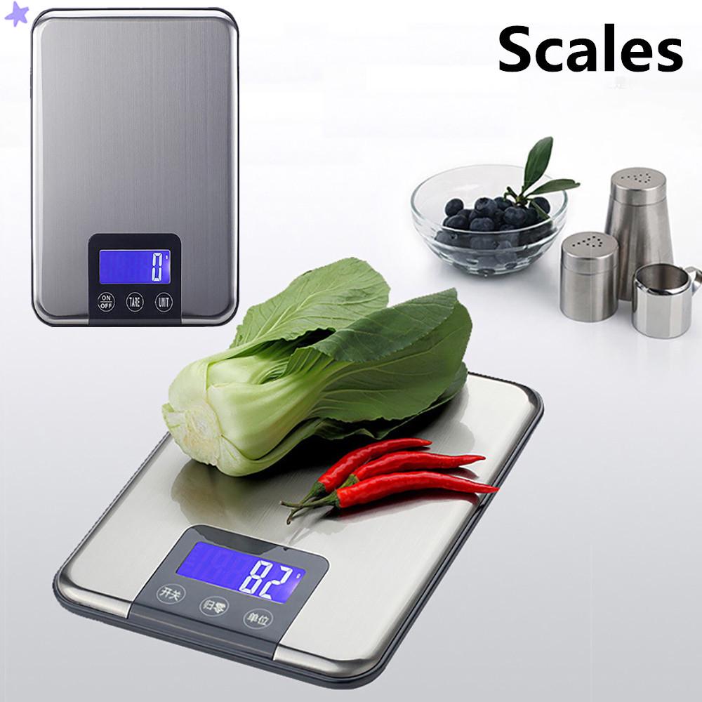15KG 1g Digital Kitchen Scale Balance Slim Stainless Steel Electronic ...