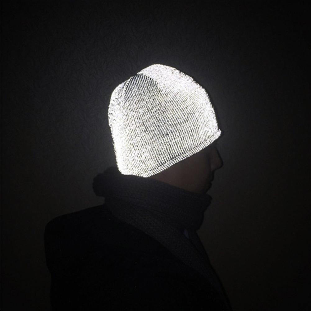 Buy Reflective Knitted Hats For Women Fall Winter Skullies Warm Bonnet ...