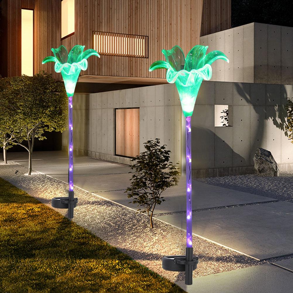 Led Solar Light Landscape Light Flower Lily Shape For Road Side Light ...
