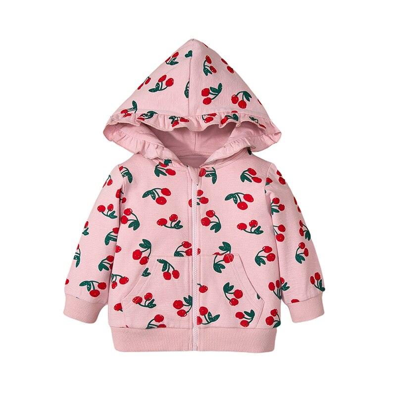 Buy Girls' Cotton Jacket Printed Hooded Jacket Pink 73 Size (12-18M) at ...