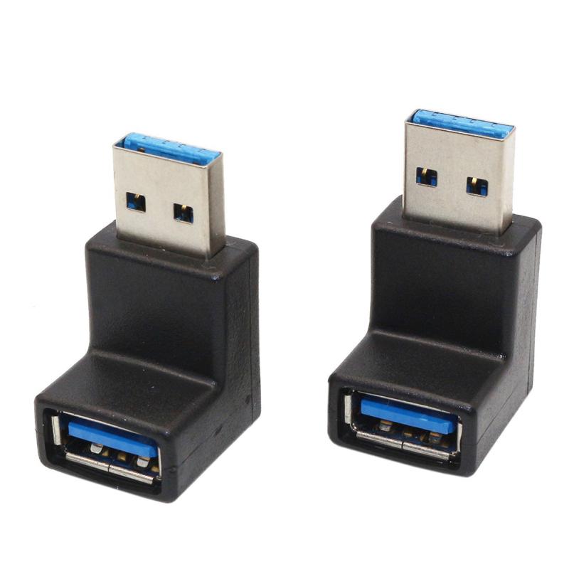 Buy 2 Pcs USB 3.0 A Male To A Female L Shape 90 Degree Angle Converter ...
