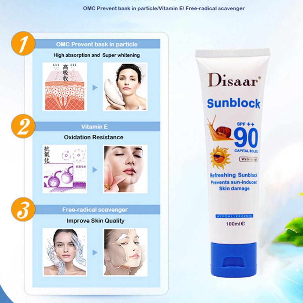 Buy Disaar UV SPF90++ Snail Sunscreen Moisturizing Whitening Sunblock ...