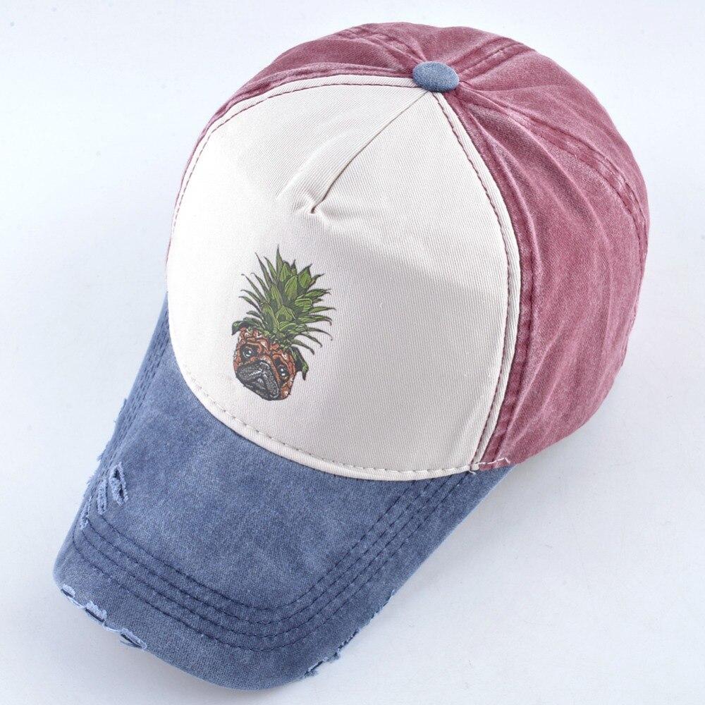 Buy Novelty Shar Pei Pineapple Hats For Men Dad Hat Washed Denim ...