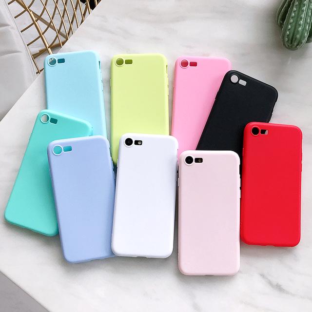 Buy Candy Macarons Color Frosted Matte Phone Case For iPhone 6 6S 7 8 ...