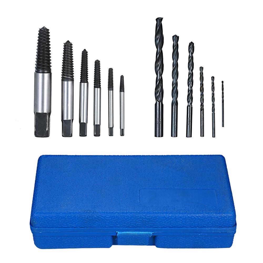 Buy 12PC HSS Easy Out Rigid Screw Extractor Set Broken Bolt Stud ...