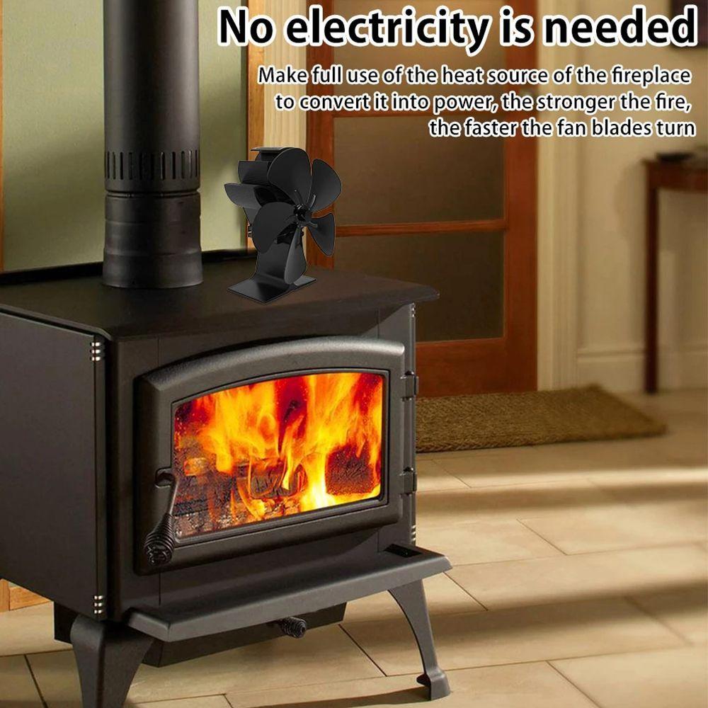 Buy Burner Fireplace Fan 5-Blade Heat Powered Fan Fireplace Fan Wood ...