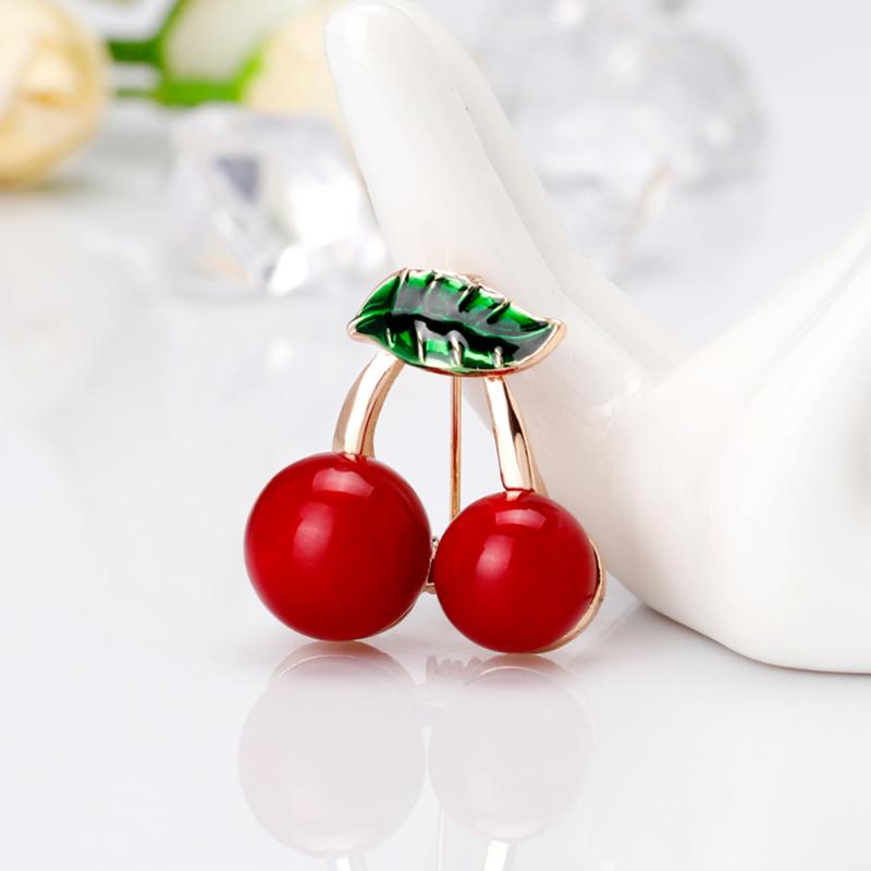 Buy Cute Cherries Brooch Collar Pins Corsage Badges Painting Oil Dress ...