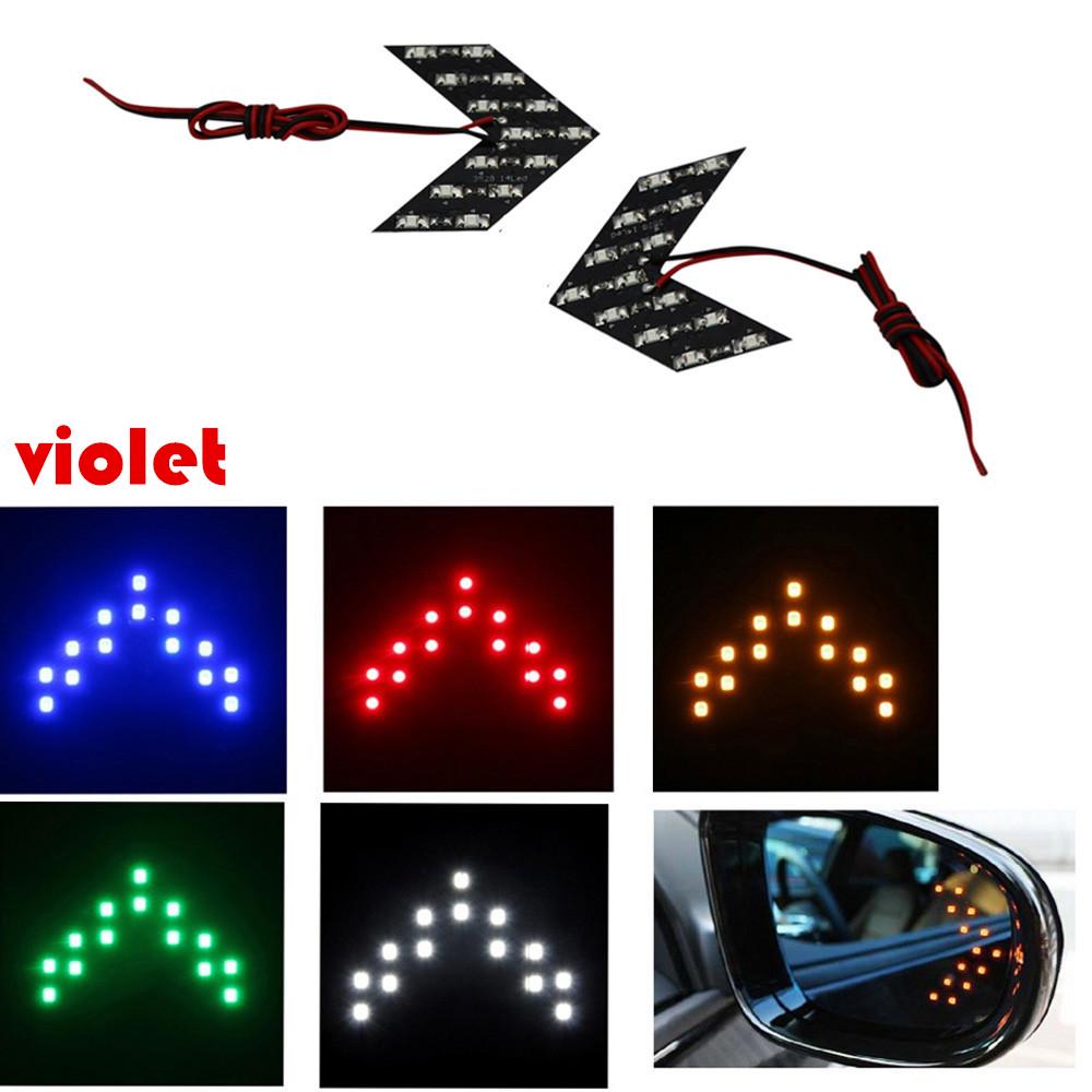 Buy 2 Pcs 14 SMD LED Arrow Panel Rear View Mirror Indicator Turn Signal ...