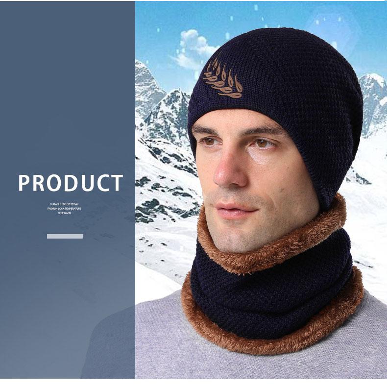 Buy Hat Man Winter Warm Knitted Wool Hat Winter Cycling Ear Protection ...