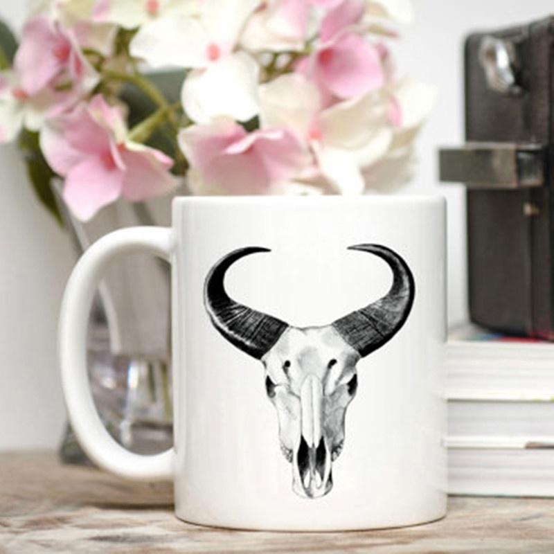 Buy Bull Skull Mug Western Mug Bull Mug Cowboy Mug Rancher Gift Free ...