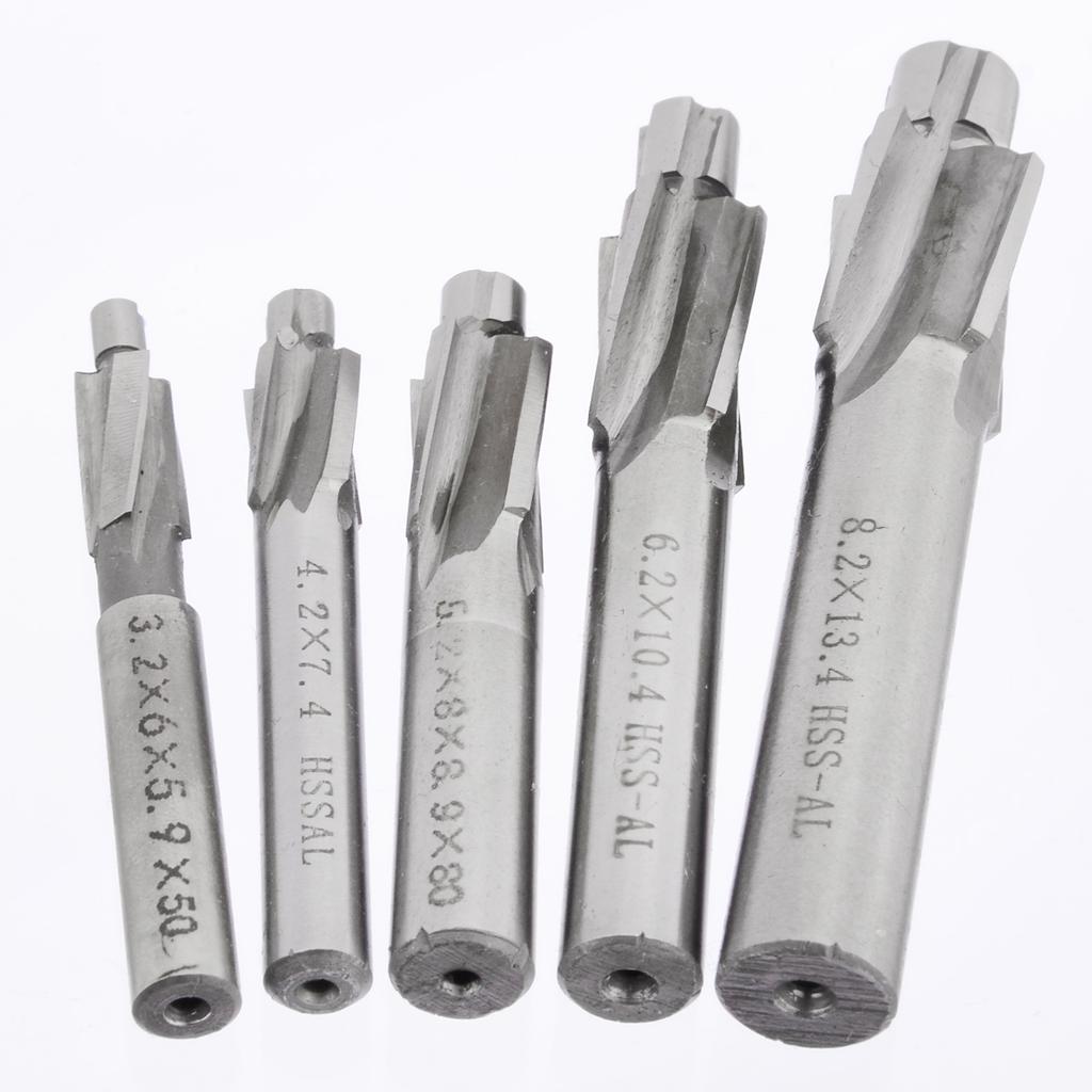 Buy Maijiabao 5x/set 4 Countersink End Milling Flute HSS AL Cutter ...