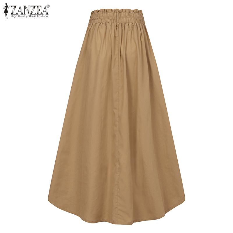 Cumpără ZANZEA Femei Retro Casual Fuste lungi elegante Doamnelor cu ...