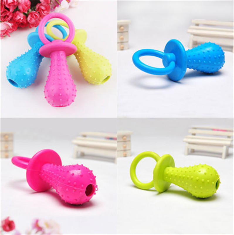 Buy Soft Dog Puppy Cat Pet Mini Bell Rubber Pacifier Toy Funny Vent ...