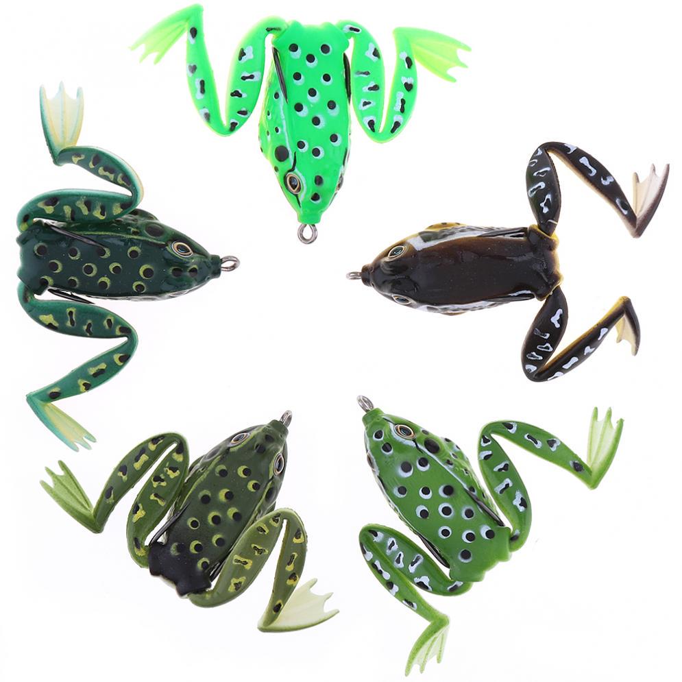 Buy 5Pcs Soft Frog Lure 5 Colors Mixed Topwater Simulation Fishing Lure ...