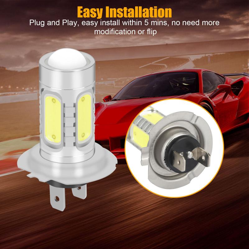 Buy 4pcs Car Headlight Bulb H7 Cob Led Headlight Kit Fog Drive Drl ...
