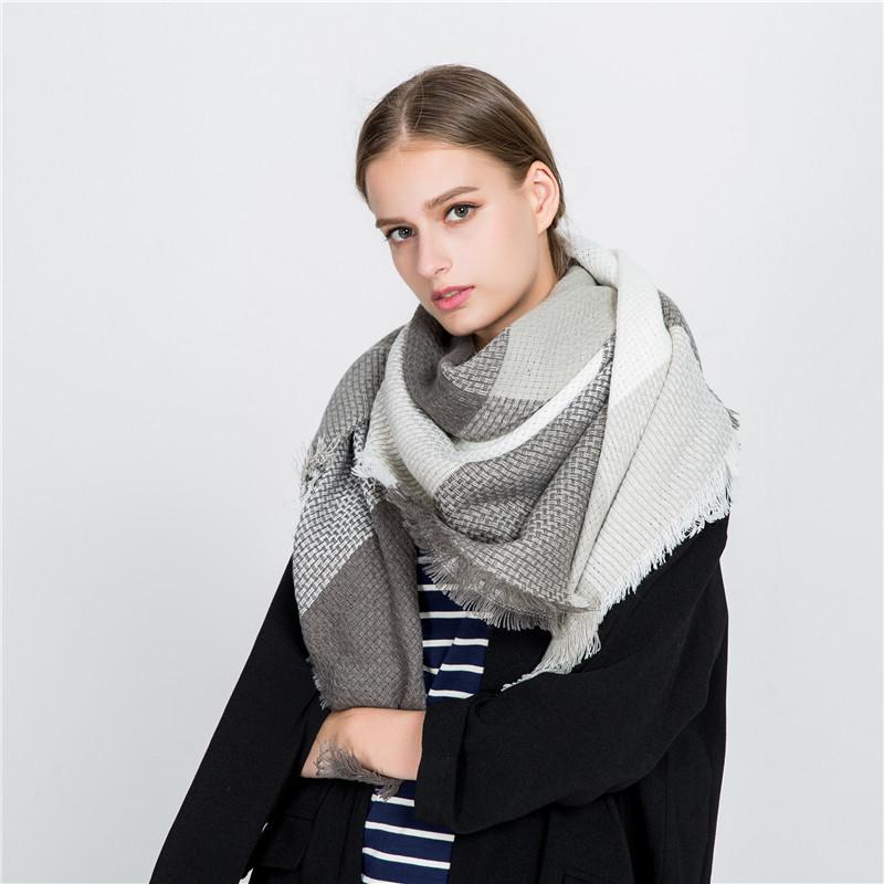 Buy Imitation Cashmere Color-blocking Scarf Retro Thick Warm Square ...