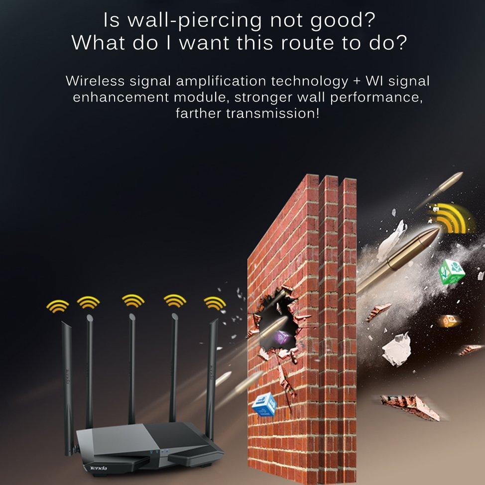 Buy DD ZZ Tenda Ac7 5 Antenna Gigabit 5G Router Wireless Home Wall High ...