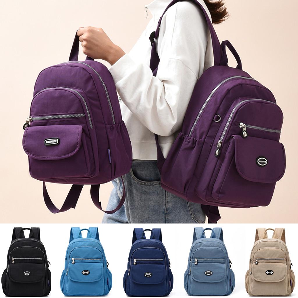 Women's Fashion Simple Solid High Capacity Portability Zipper Student ...