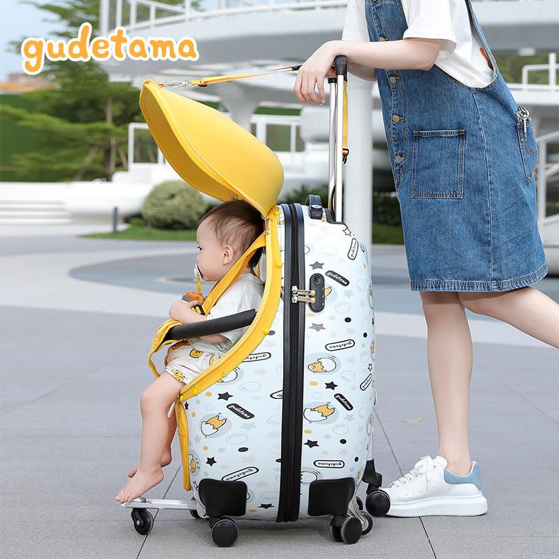 Buy Baby Cart Trolley Case Trojan Can Sit Suitcase 2 in 1 Function ...