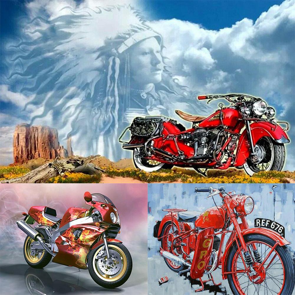 Buy 40x30cm Diamond Painting Kits Full Round Motorcycle DIY Room Art ...