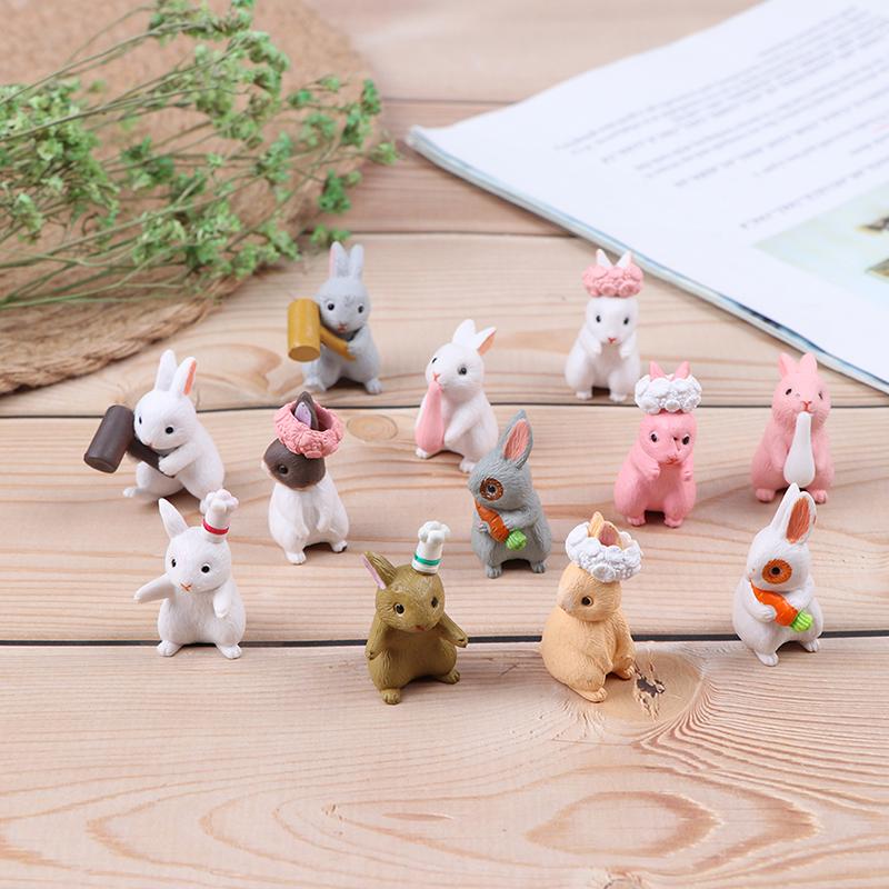 Buy 3Pc/Lot Cartoon Rabbit Action Figures Animal Model Family Miniature ...