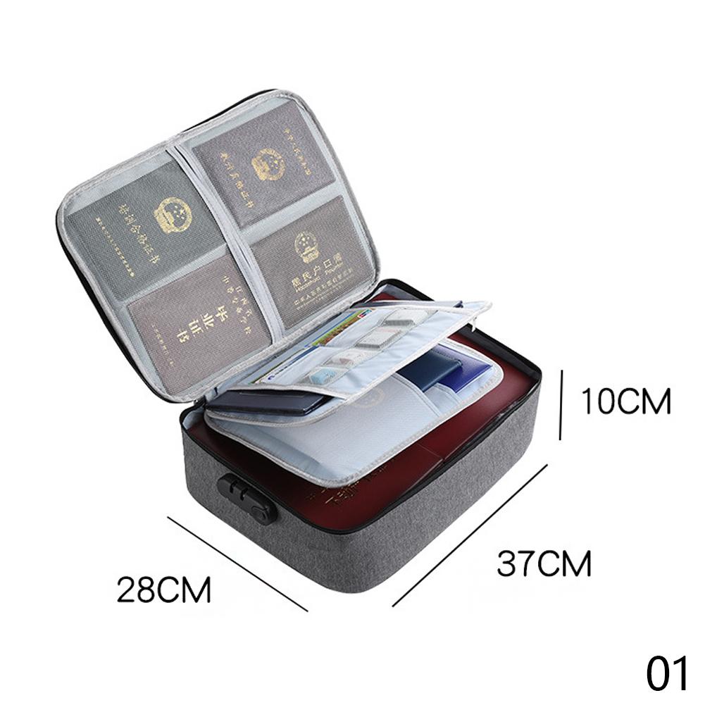 Buy Large Capacity Multi-Layer Document Tickets Storage Bag with Lock ...