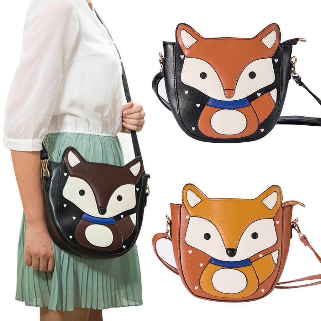 Buy Cute Cartoon Shoulder Bag Zipper Women Faux Leather Crossbody Bag ...