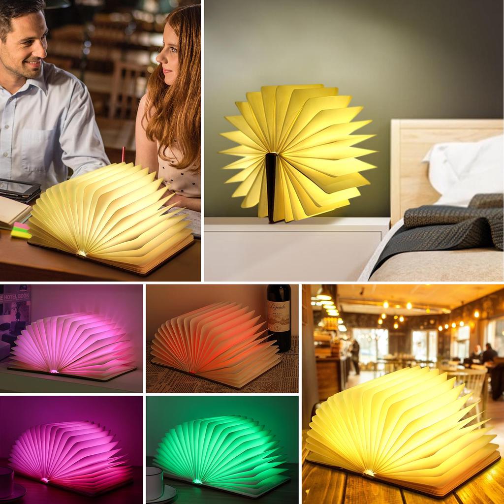 Buy Colorful USB Rechargeable LED Folding Book Light Nightlight Desk ...