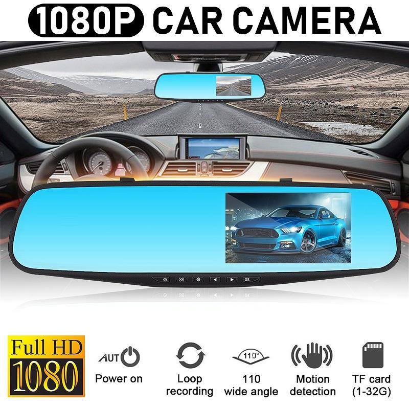 Buy HD 1080P 3.5in LCD Display Screen Rearview Mirror Dash Cam Camera ...