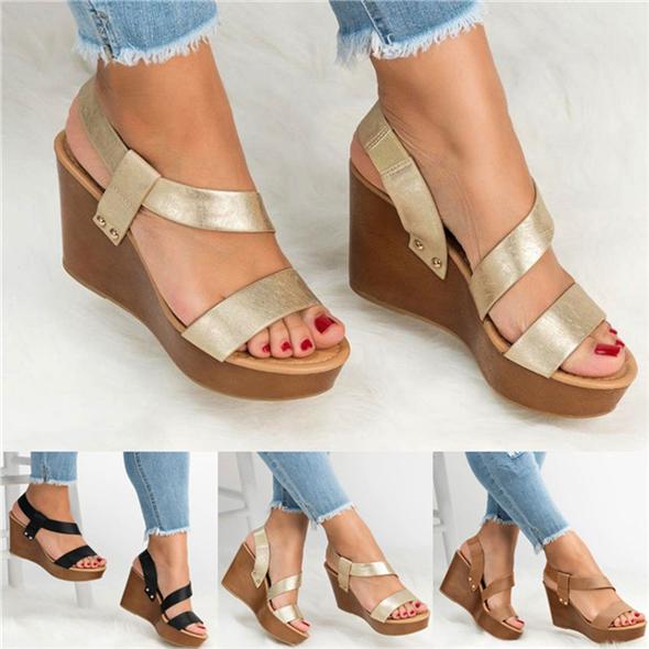 Buy Sandals Women's Wedge Simple Sandals Lightweight Women's High Heels ...