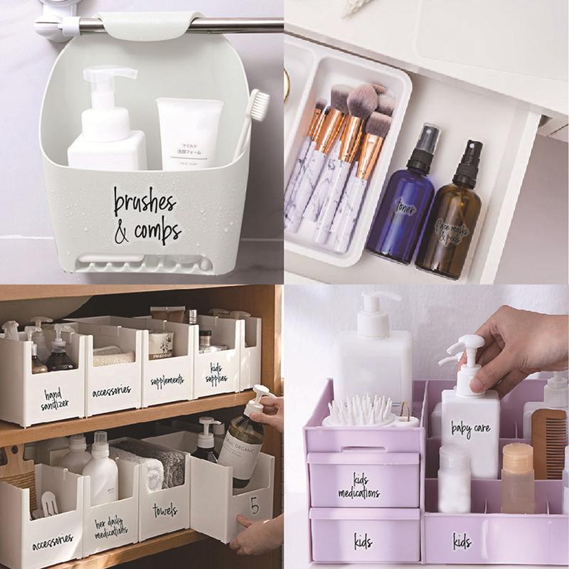 Buy 189Pcs Ins Simple Style Bathroom Bottles Label Stickers Cosmetic ...