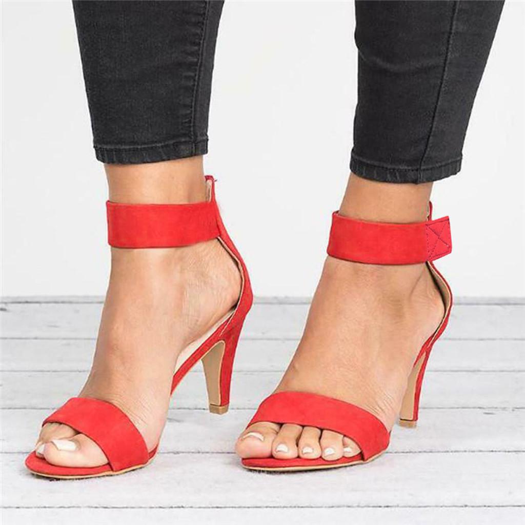 Buy Sylish Ladies Thin High Heels Sandals Summer Ankle Strap Pumps ...