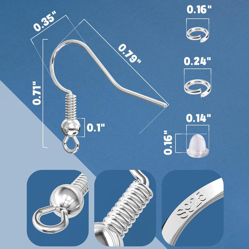 Cheap 300 Pcs Earring Hooks,Allergy Free Earring Making Kit,925 Silver ...