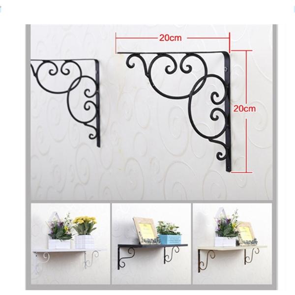 Buy 2PCS Wrought Iron Floral Decorative Countertop Brackets Hanging ...