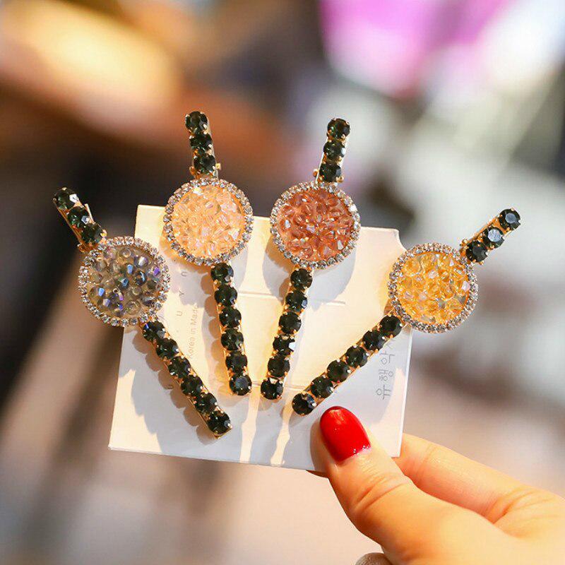Diamond-studded Simple Hairpin Side Clips Net Red Girl Super Flash ...